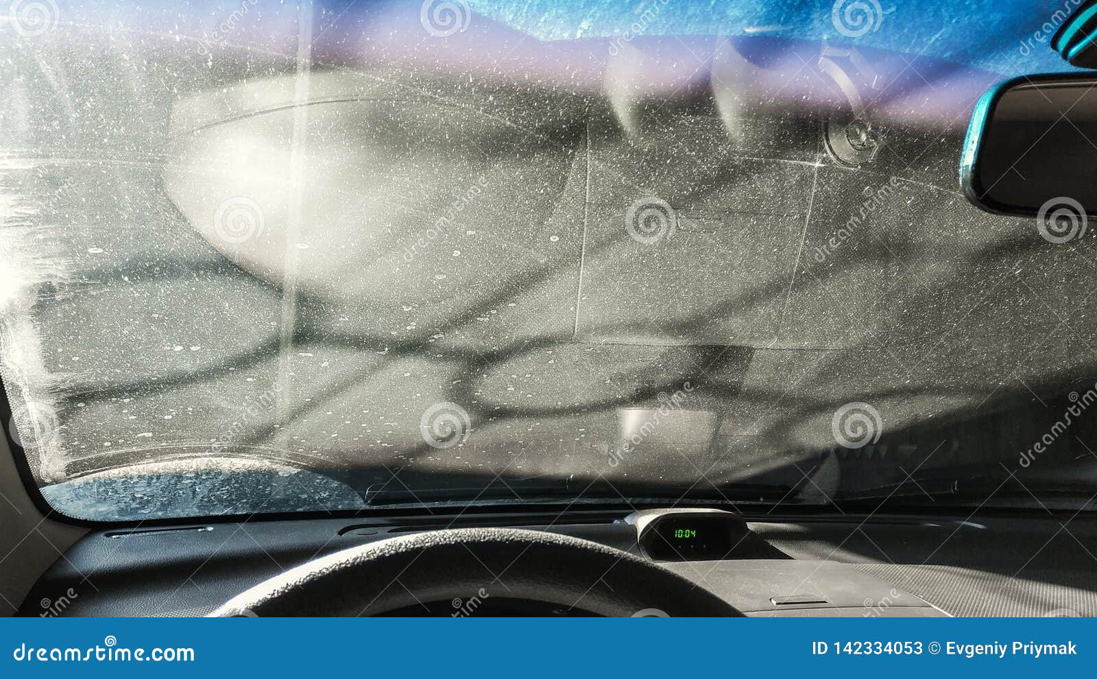 Dirty Windshield View from Inside the Car Stock Image - Image of ...