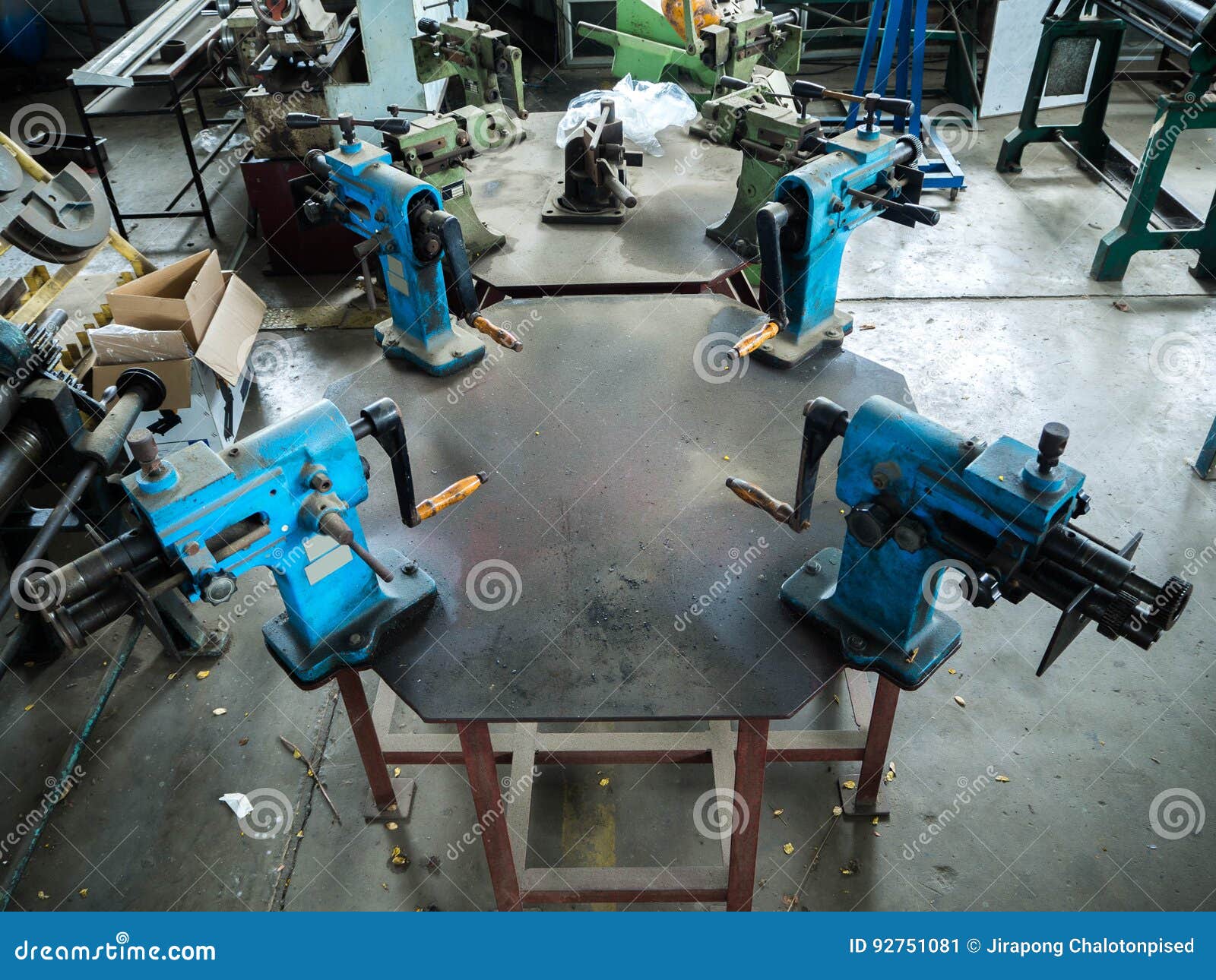 Dirty workbench with tools stock image. Image of tools - 92751081