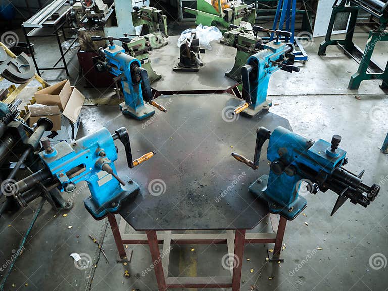 Dirty workbench with tools stock image. Image of tools - 92751081