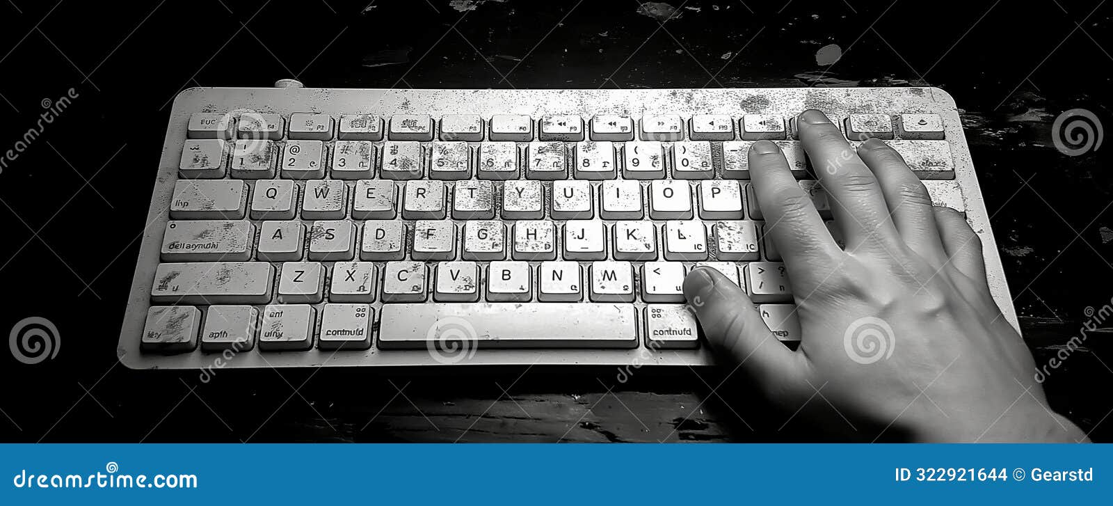 Dirty and Worn-out White Keyboard Stock Photo - Image of deterioration ...