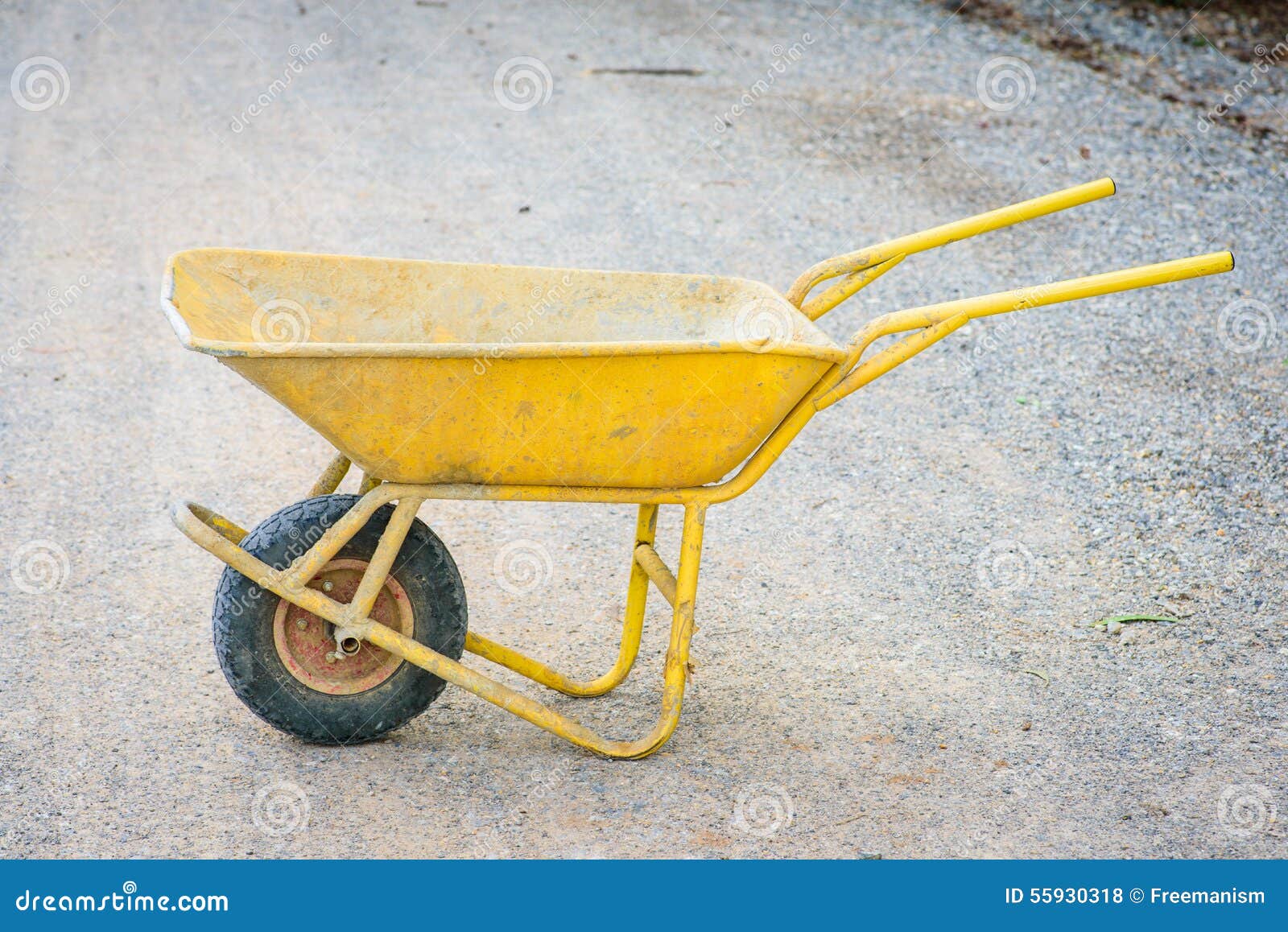 Dirty Yellow Cart for Construction Stock Photo - Image of business ...