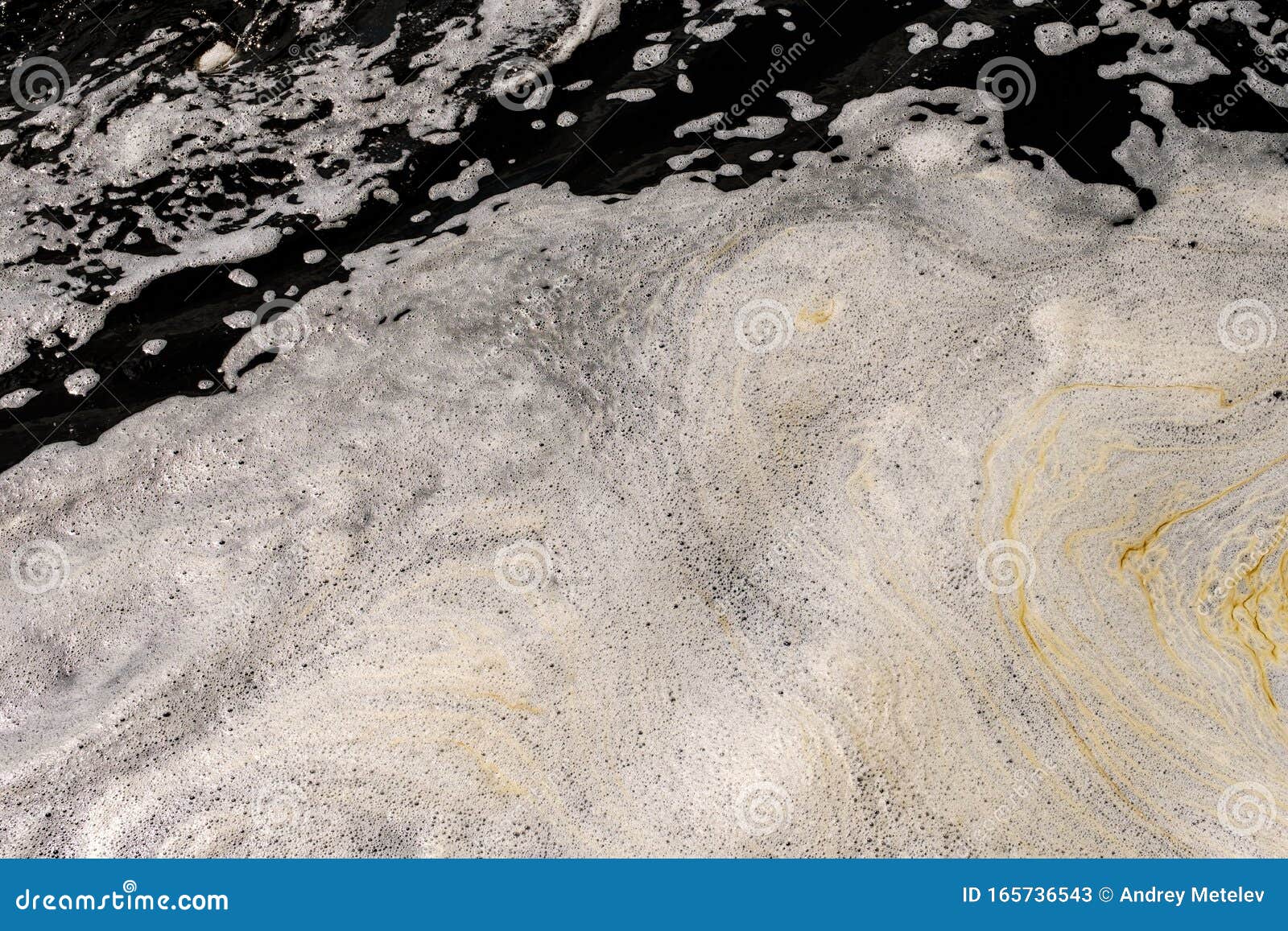 Dirty Yellow Foam on the Pond Pollution Problem Stock Image - Image of ...
