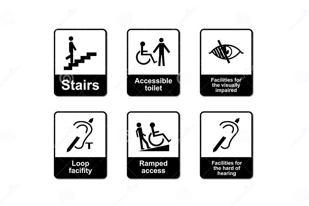 Disabilities Discrimination Act Signs Stock Vector - Illustration of ...