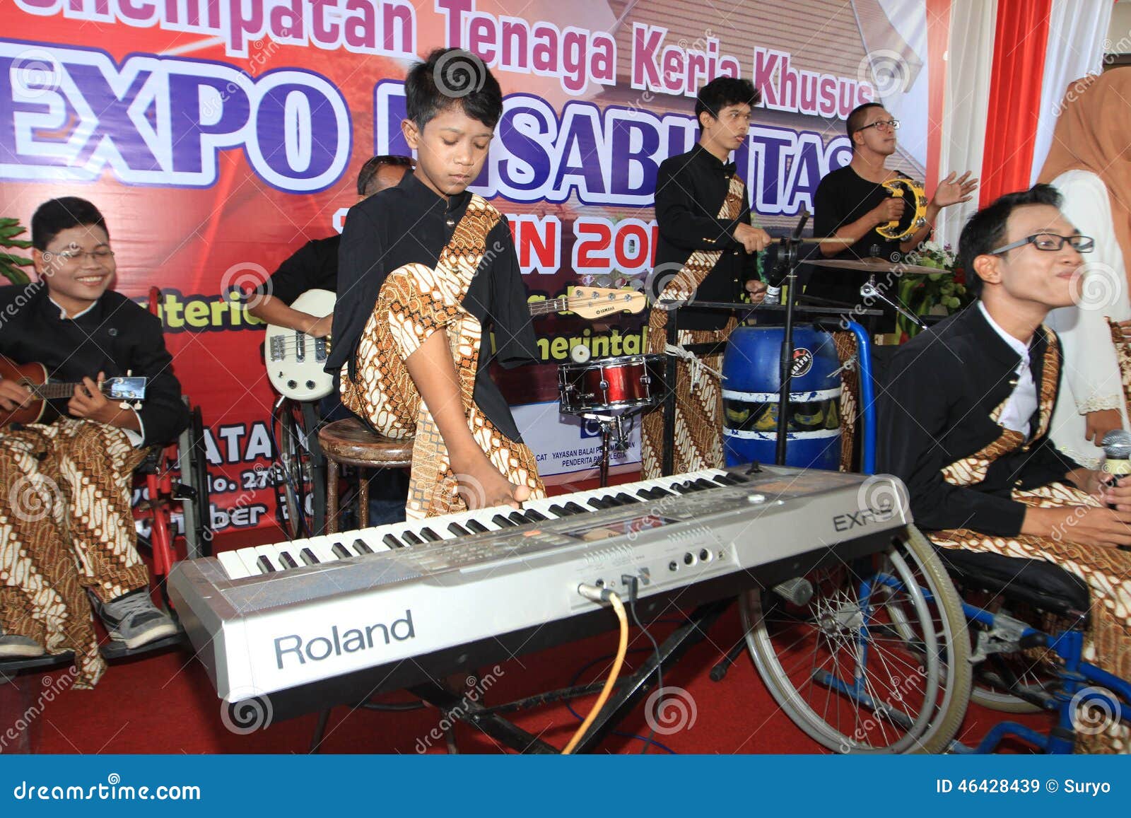 Disabilities play music editorial stock image. Image of java - 46428439