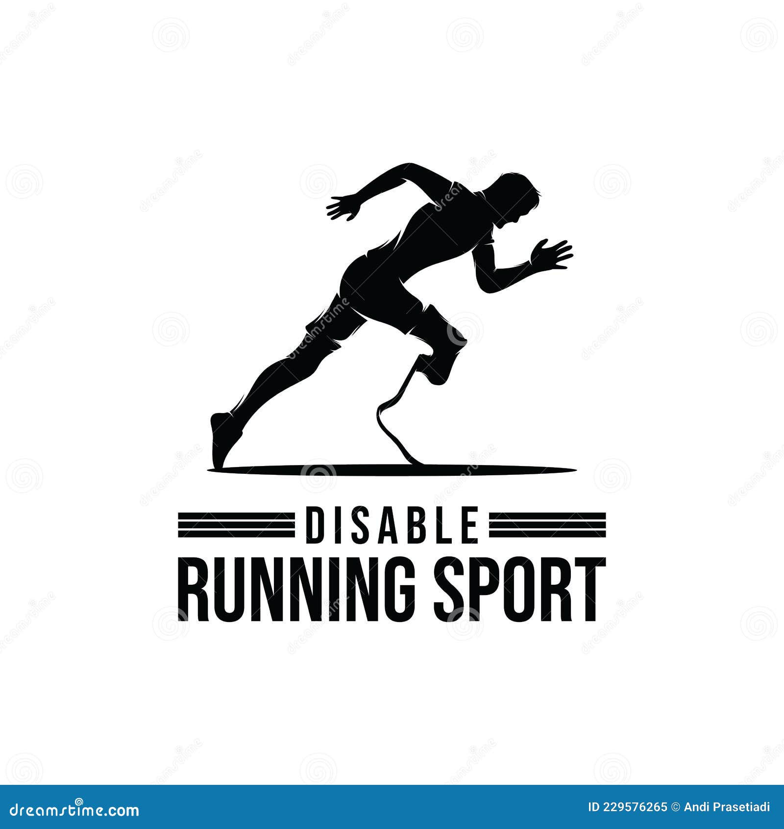 Disabilities Runner Sports Competition Logo Design Stock Vector ...