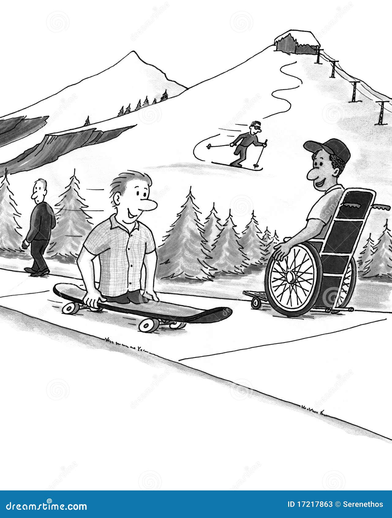 Wheelchair In Mountains Royalty-Free Stock Photo | CartoonDealer.com ...