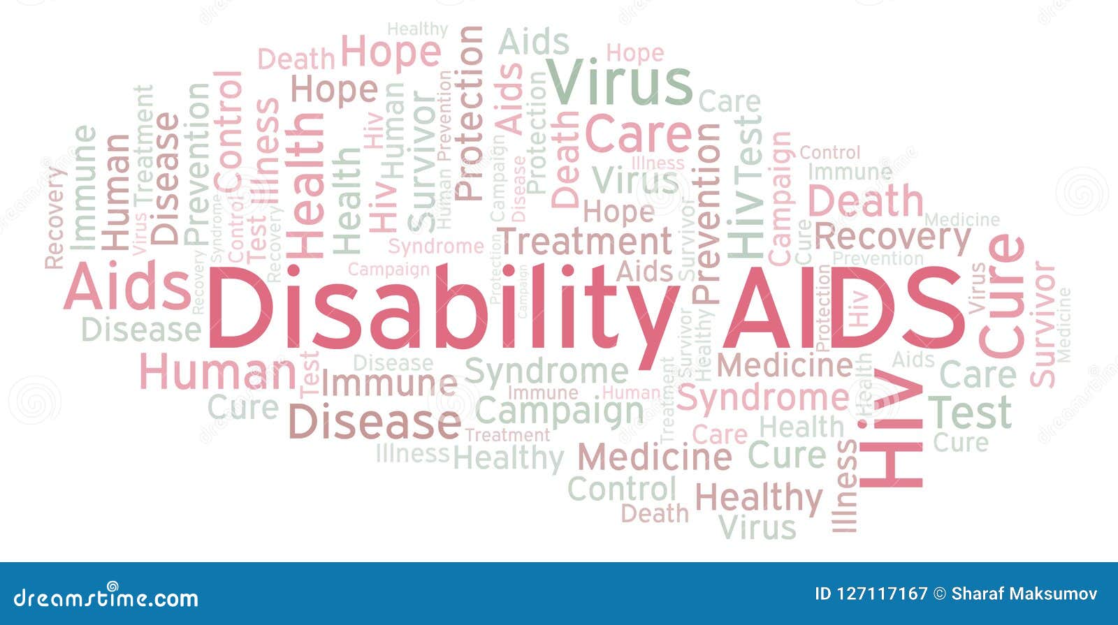 Disability AIDS Word Cloud, Made with Text only. Stock Illustration ...
