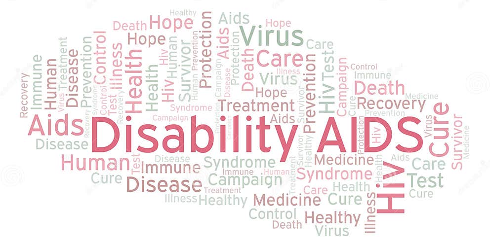 Disability AIDS Word Cloud, Made with Text only. Stock Illustration ...