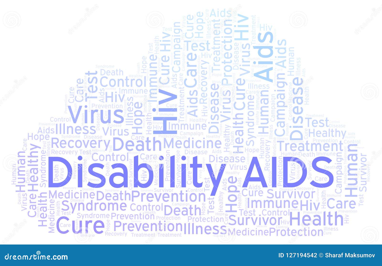 Disability AIDS Word Cloud, Made with Text only. Stock Illustration ...