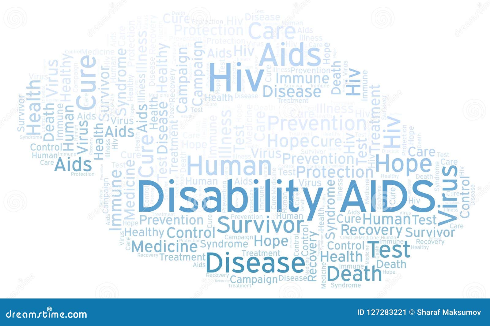 Disability AIDS Word Cloud, Made with Text only. Stock Illustration ...