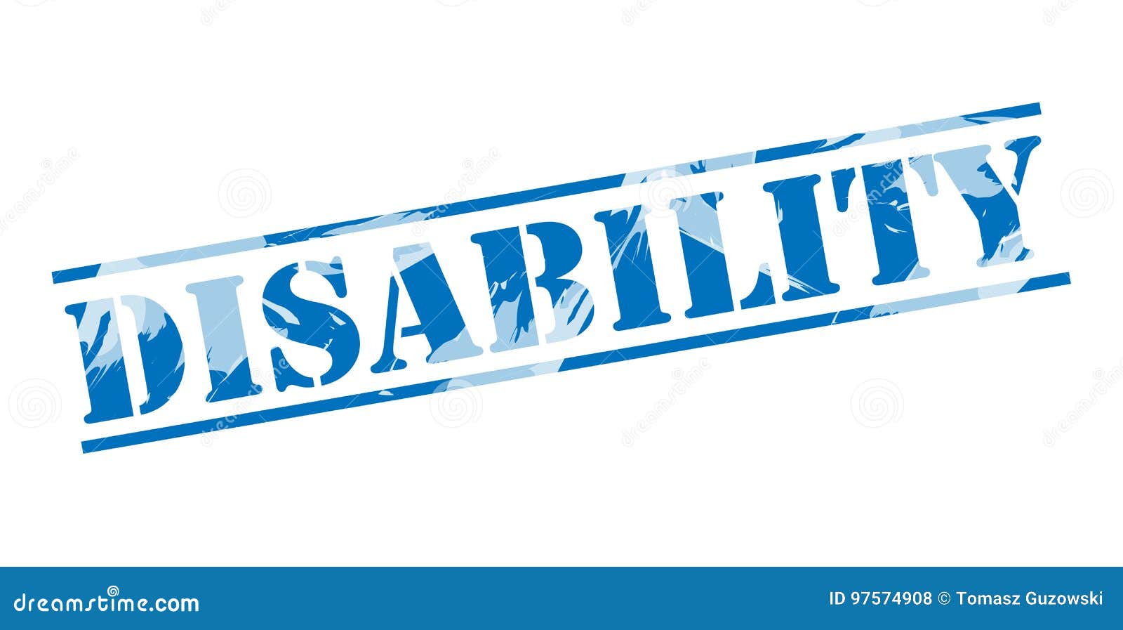 Disability blue stamp stock illustration. Illustration of grungy - 97574908