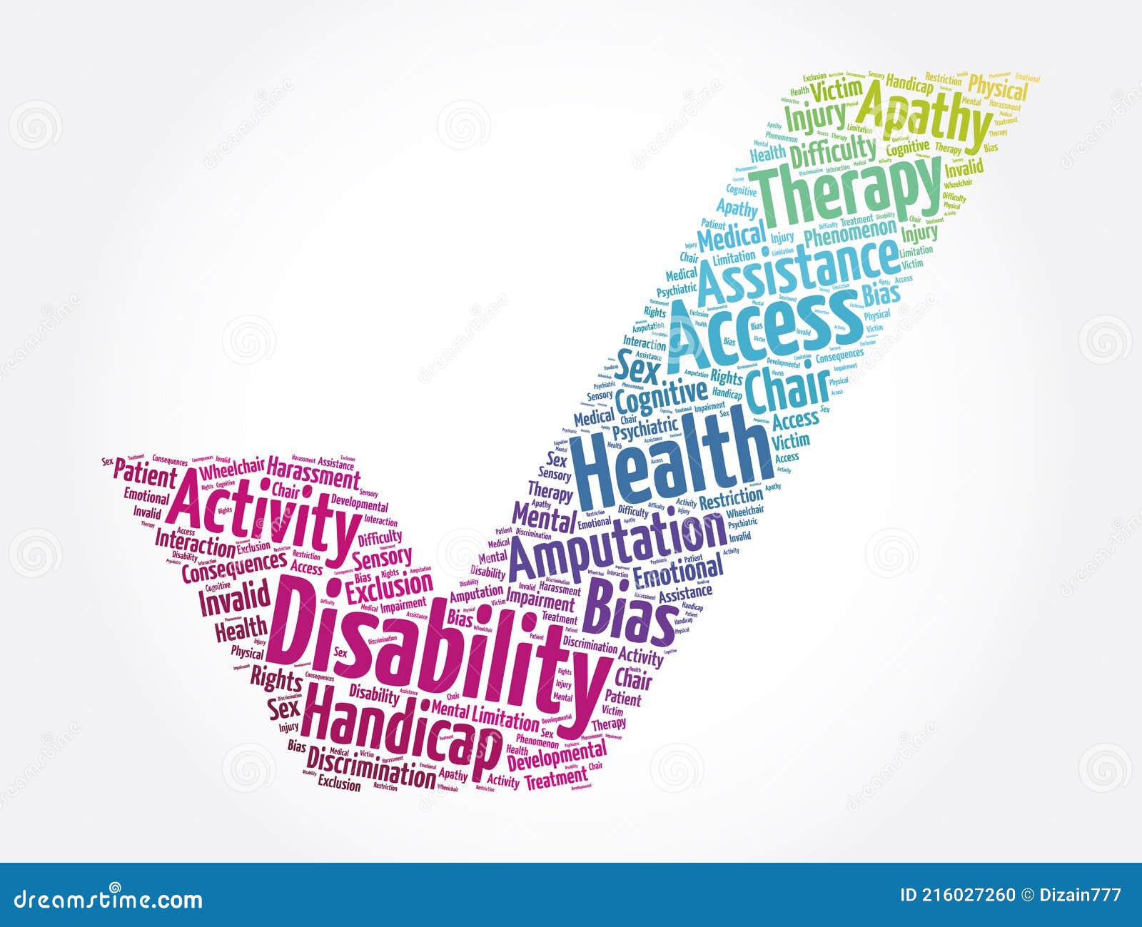 Disability Check Mark Word Cloud Collage, Concept Background Stock ...