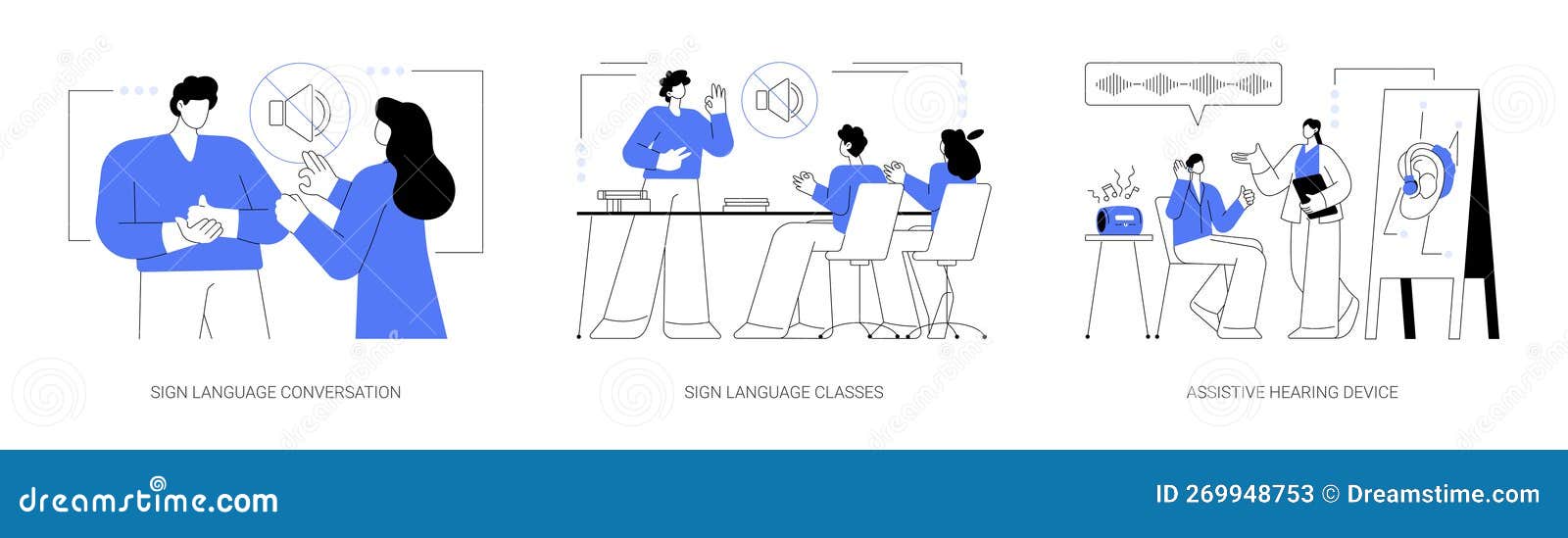 Disability Communication Abstract Concept Vector Illustrations. Stock ...