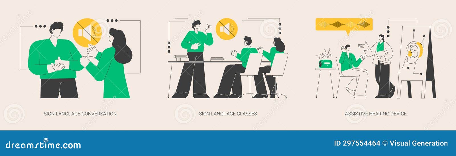 Disability Communication Abstract Concept Vector Illustrations. Stock ...