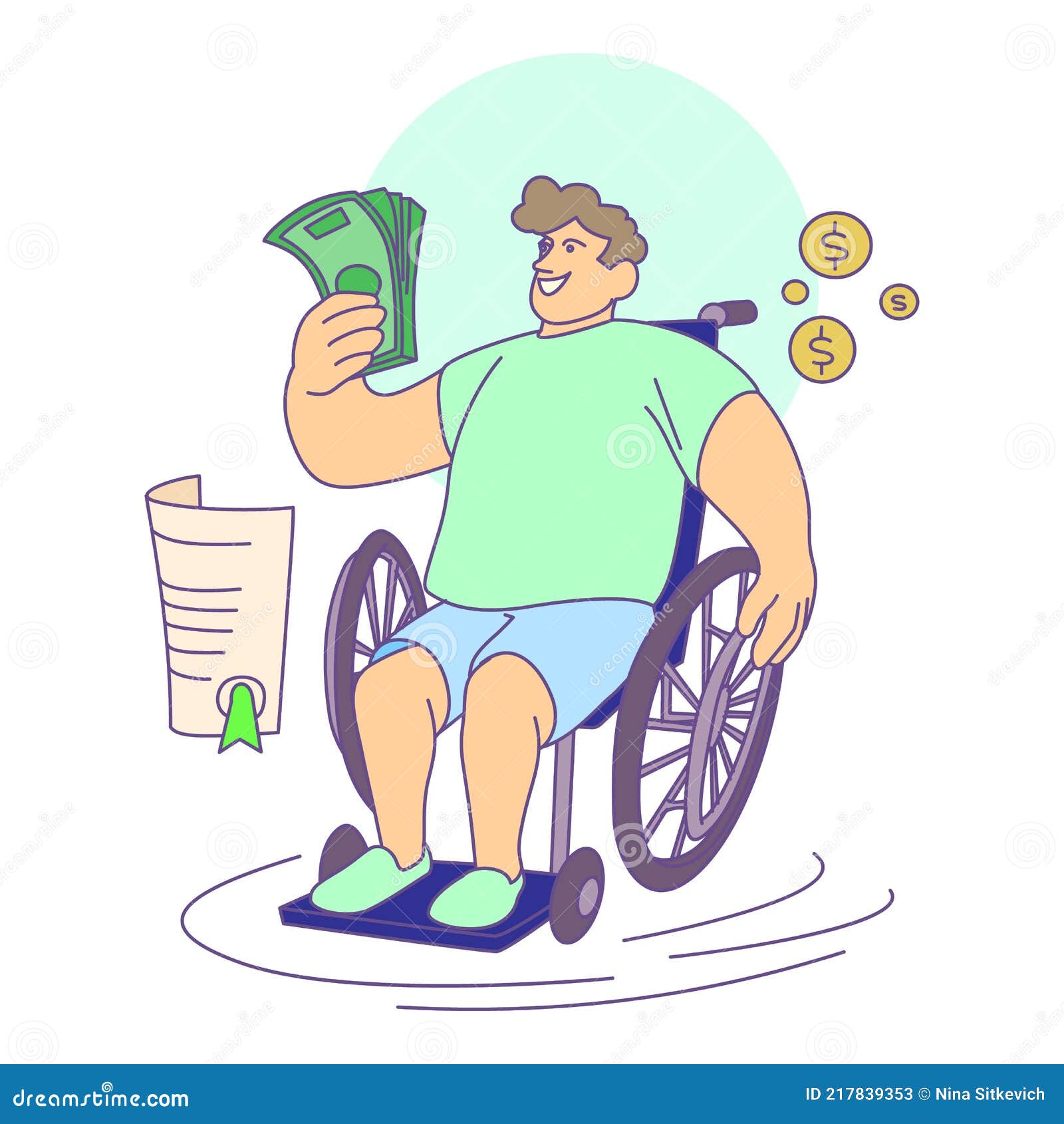 Compensation Icon Vector With Outline Color Style Isolated On White ...