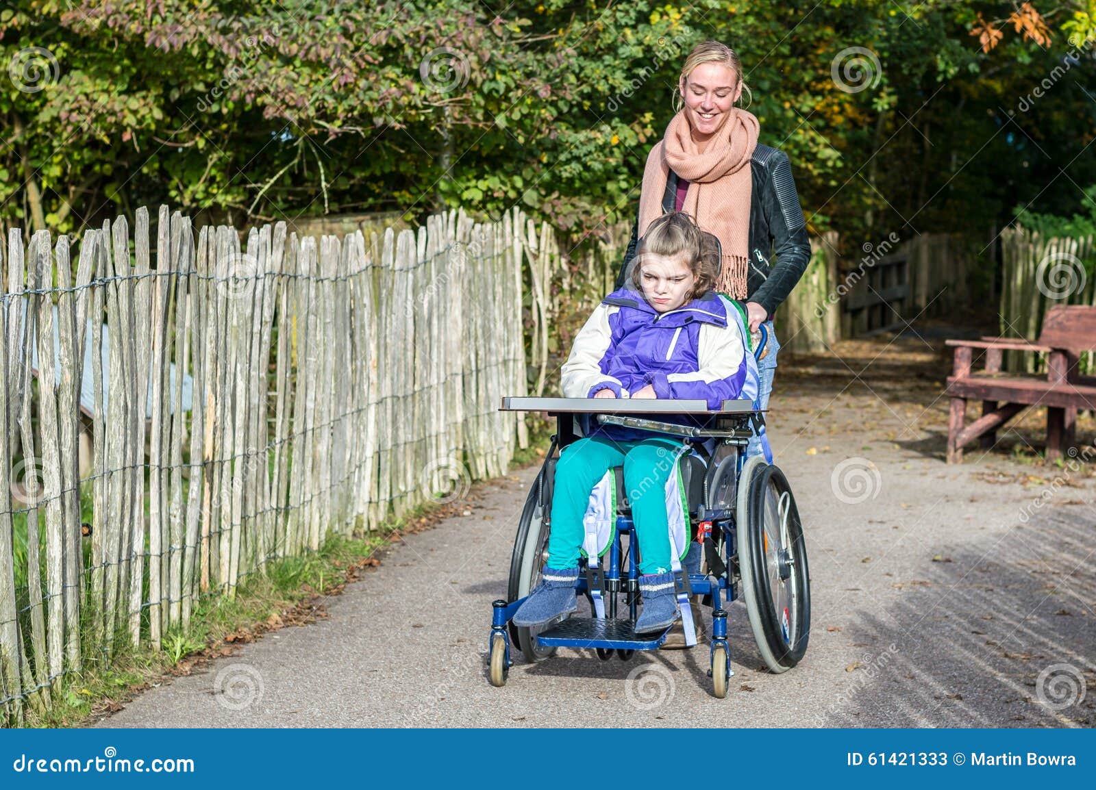 Disabled Girl in a Wheelchair Relaxing Outside Stock Image - Image of ...