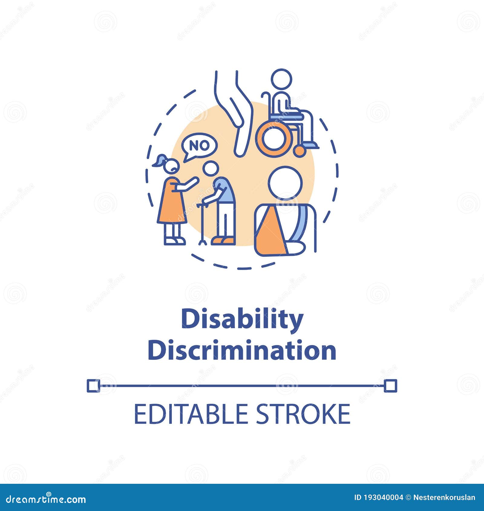 Disability Discrimination Concept Icon Stock Vector - Illustration of ...