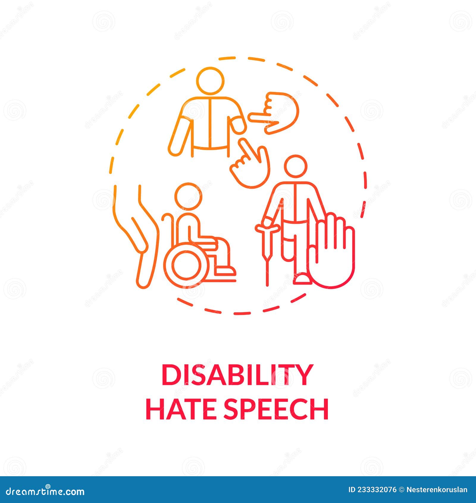 Disability Hate Speech Red Gradient Concept Icon Stock Illustration ...