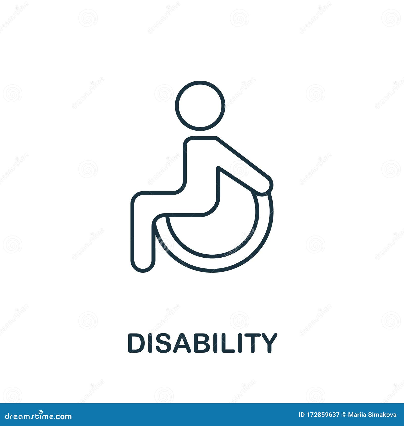 Disability Icon. Simple Line Element Disability Symbol for Templates ...