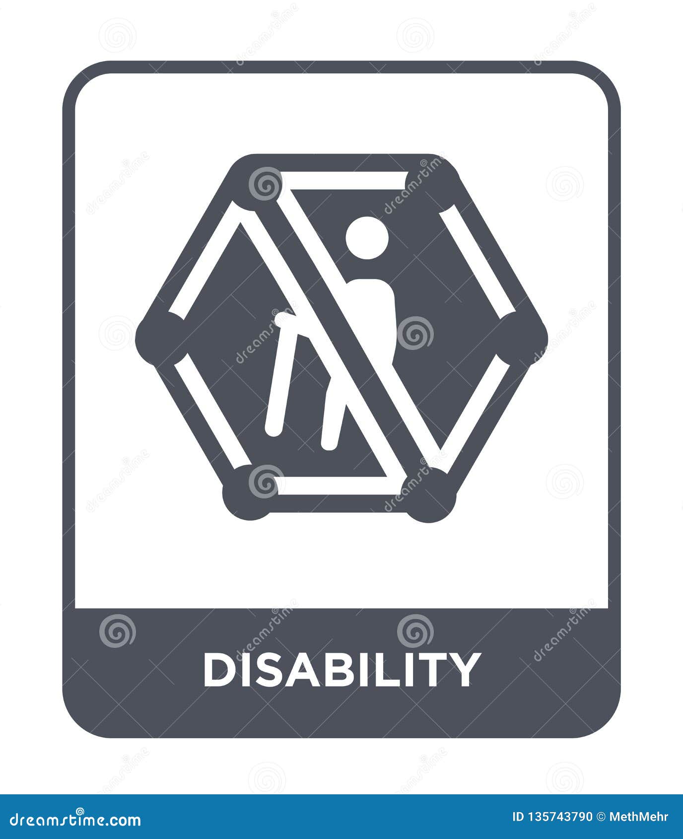 Disability Icon in Trendy Design Style. Disability Icon Isolated on ...