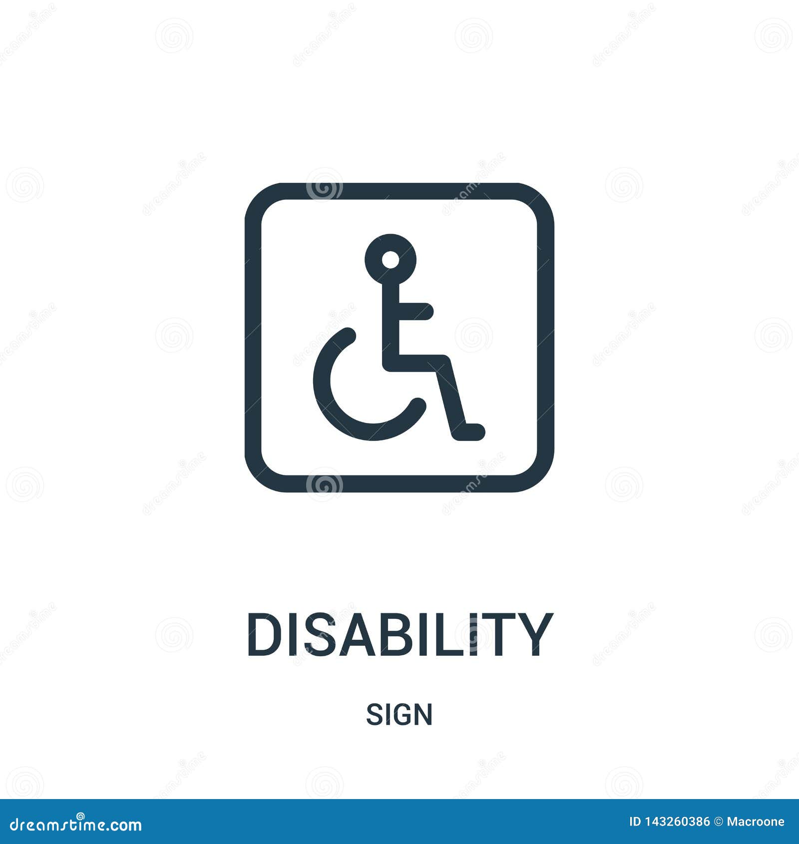 Disability Icon Vector from Sign Collection. Thin Line Disability ...