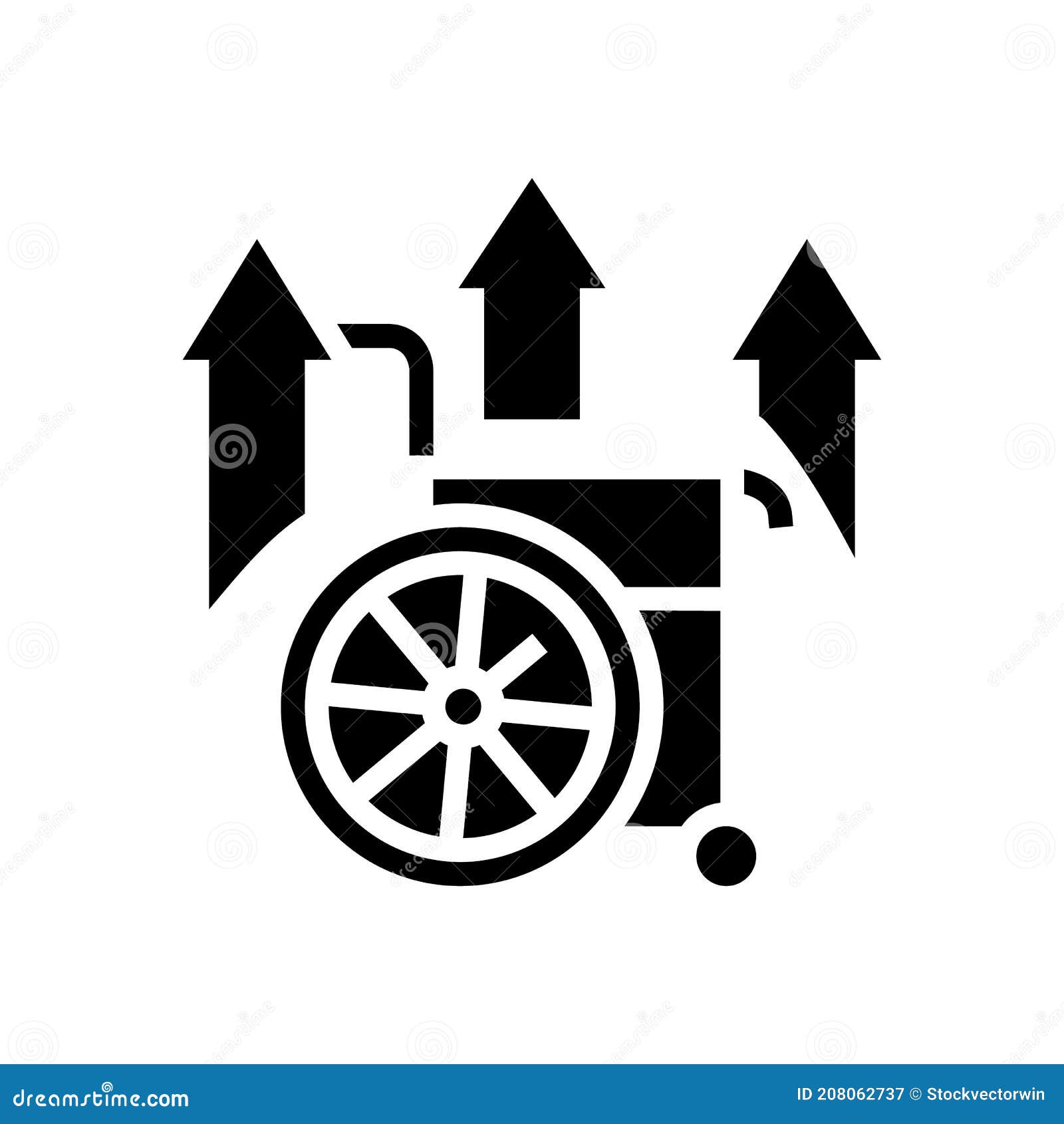 Disability Increasing Poverty Problem Glyph Icon Vector Illustration ...