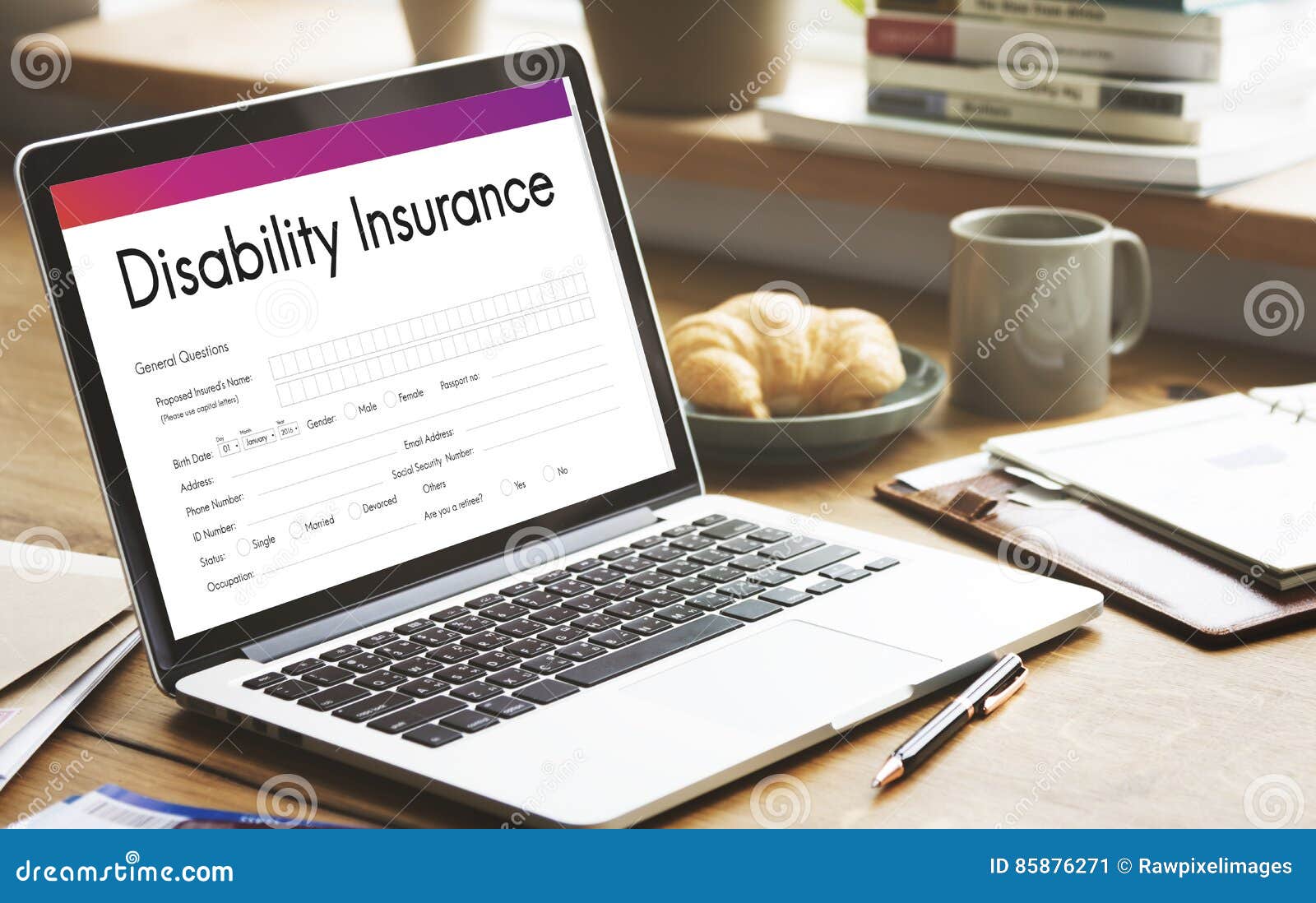 Disability Insurance Claim Form Document Concept Stock Image - Image of ...