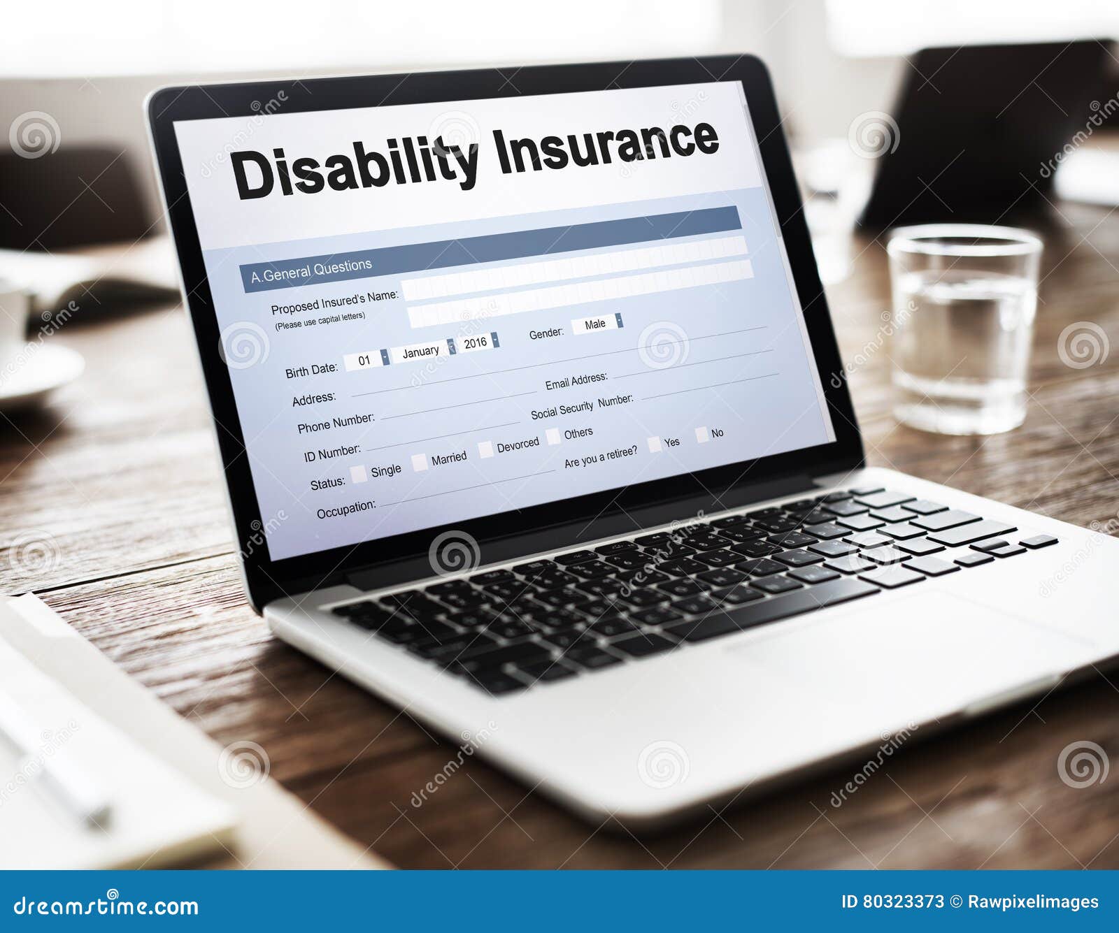 Disability Insurance Claim Form Document Concept Stock Image - Image of ...