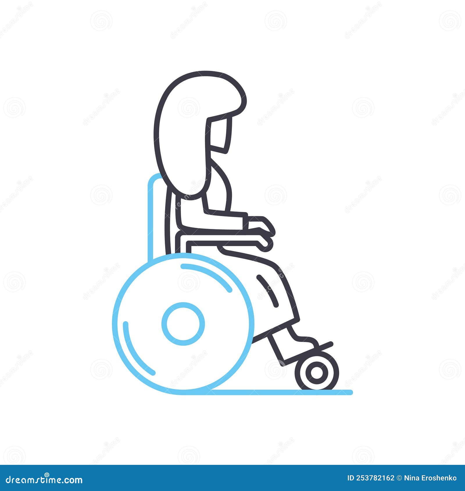 Disability Line Icon, Outline Symbol, Vector Illustration, Concept Sign ...