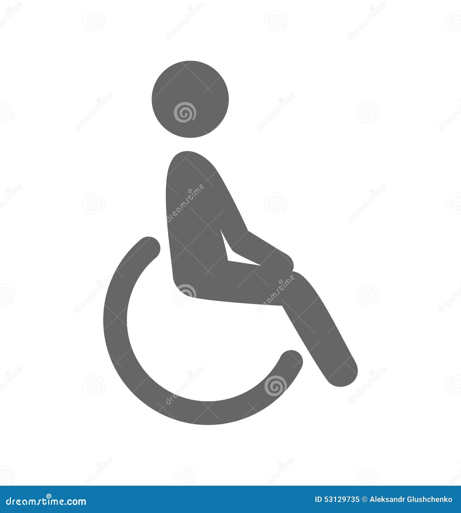 Disability Man Pictogram Flat Icon Isolated on White Stock Vector ...