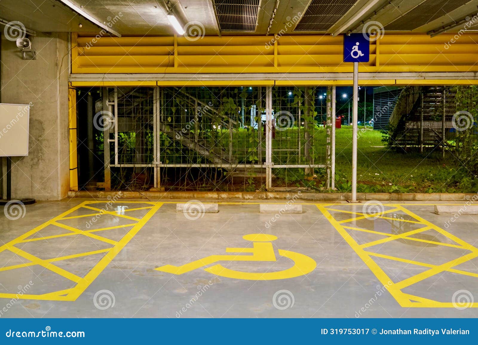 Disability-oriented Car Parking Spot Inside Parking Facility Stock ...