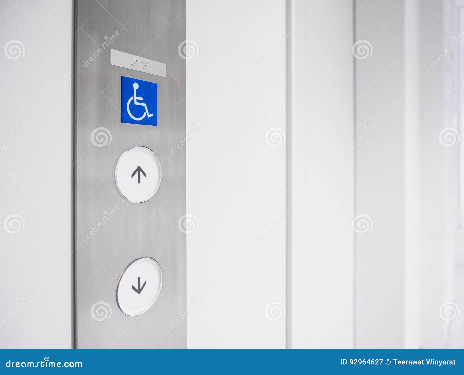 Disability Signage Lift Button Facility Priority Stock Image - Image of ...