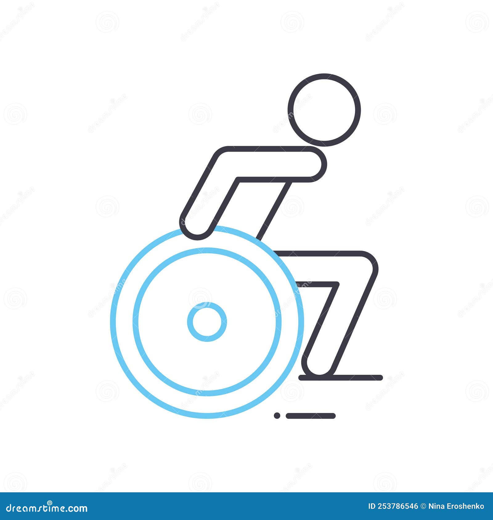Disability Symbol Line Icon, Outline Symbol, Vector Illustration ...