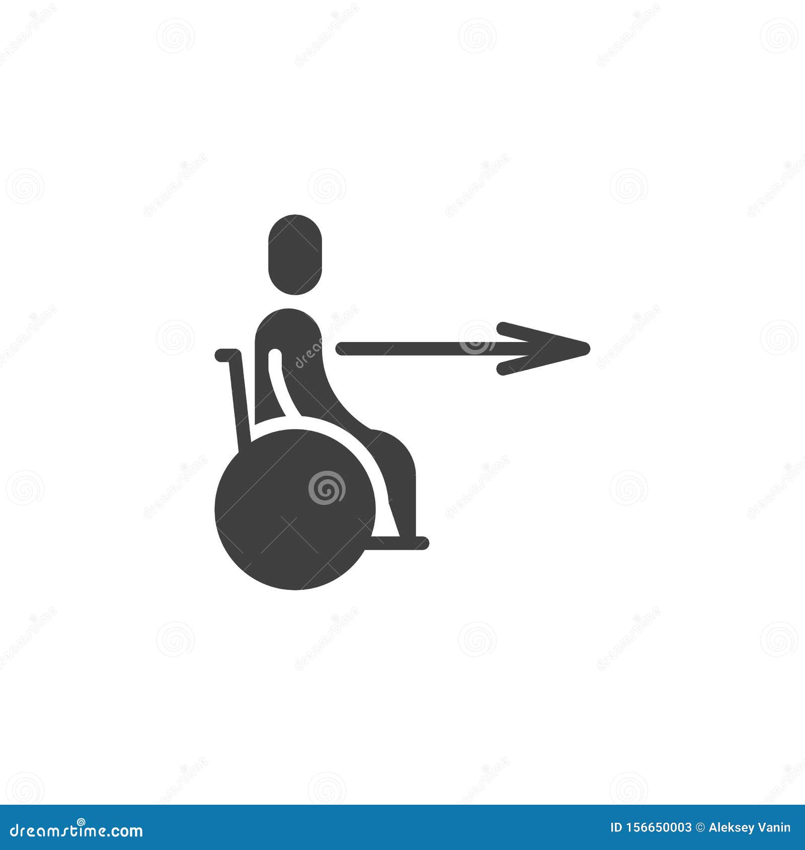 Disability Wheelchair Exit Direction Vector Icon Stock Vector ...