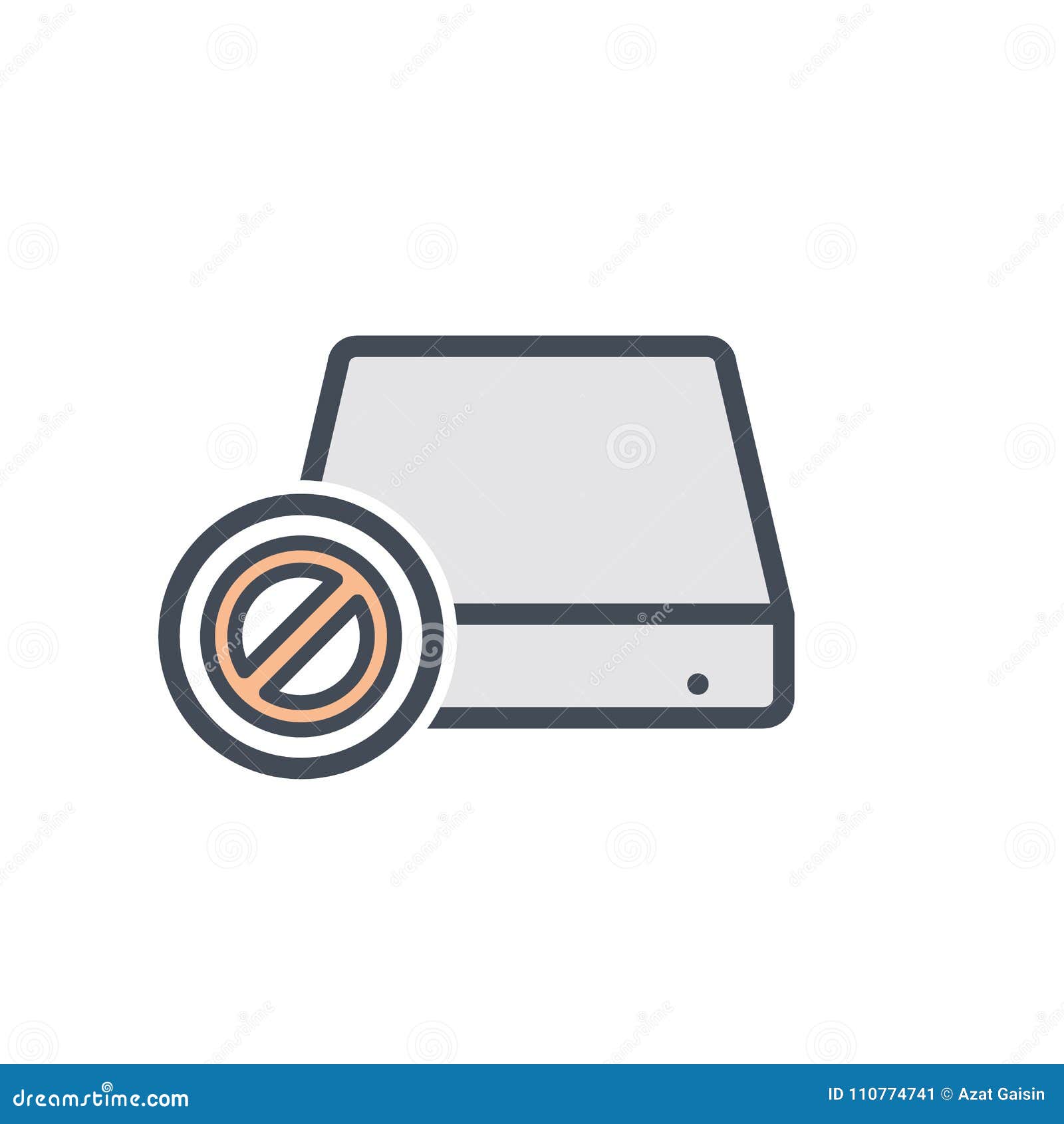 Disable Disk Drive Error Hard Storage Icon Stock Vector - Illustration ...