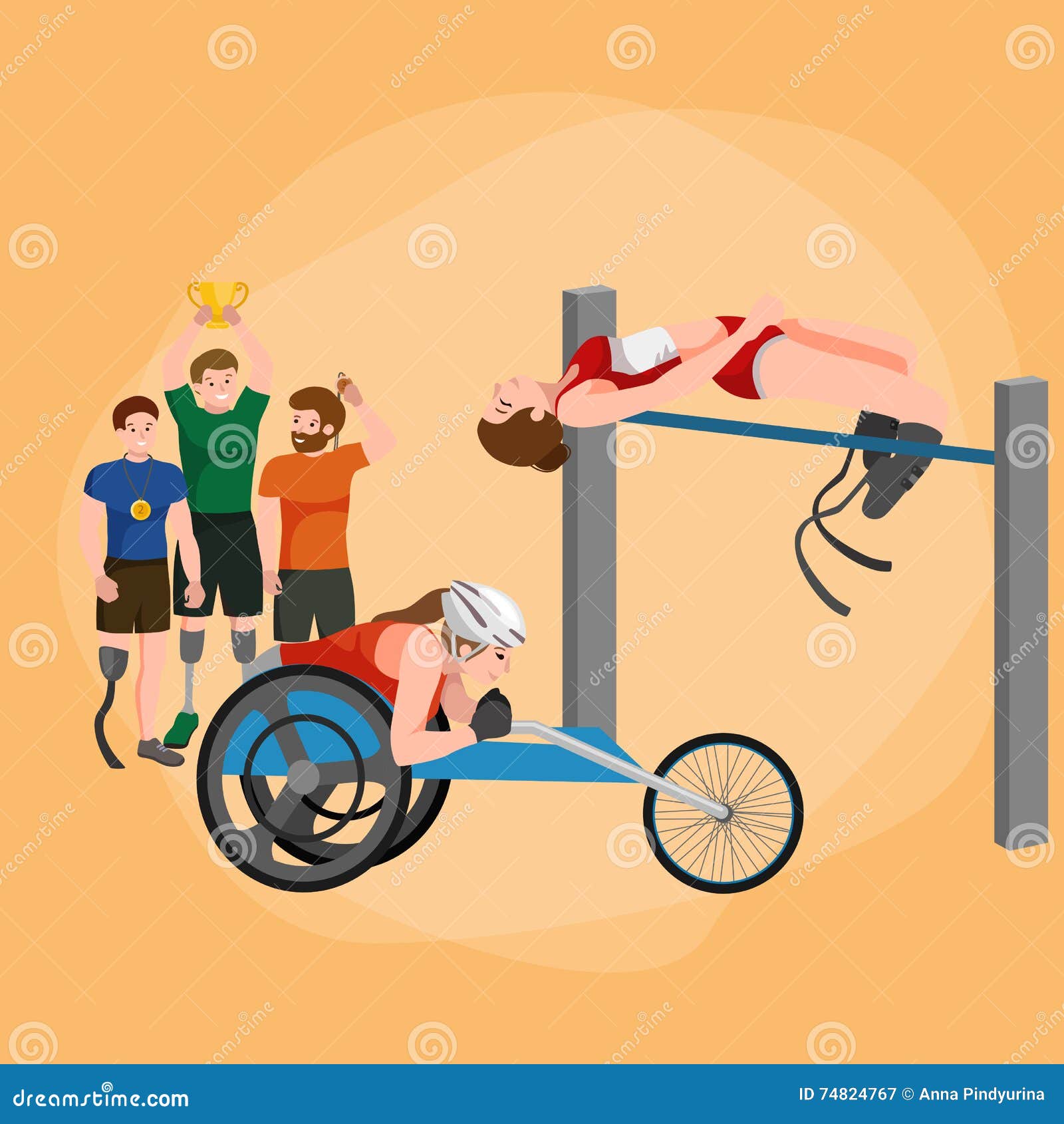Disable Handicap Sport Paralympic Games Stock Vector - Illustration of ...