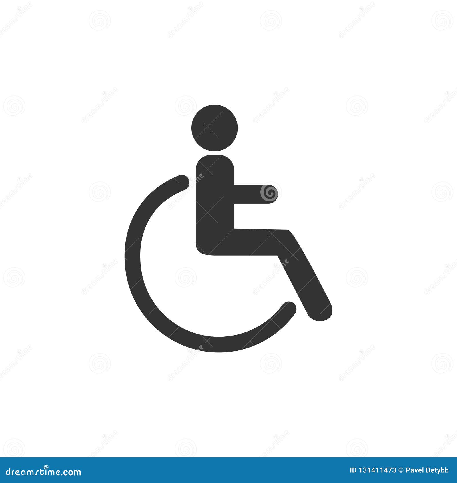 Disable Icon. Person Silhouette Icon. Flat Design. Vector Illustration ...