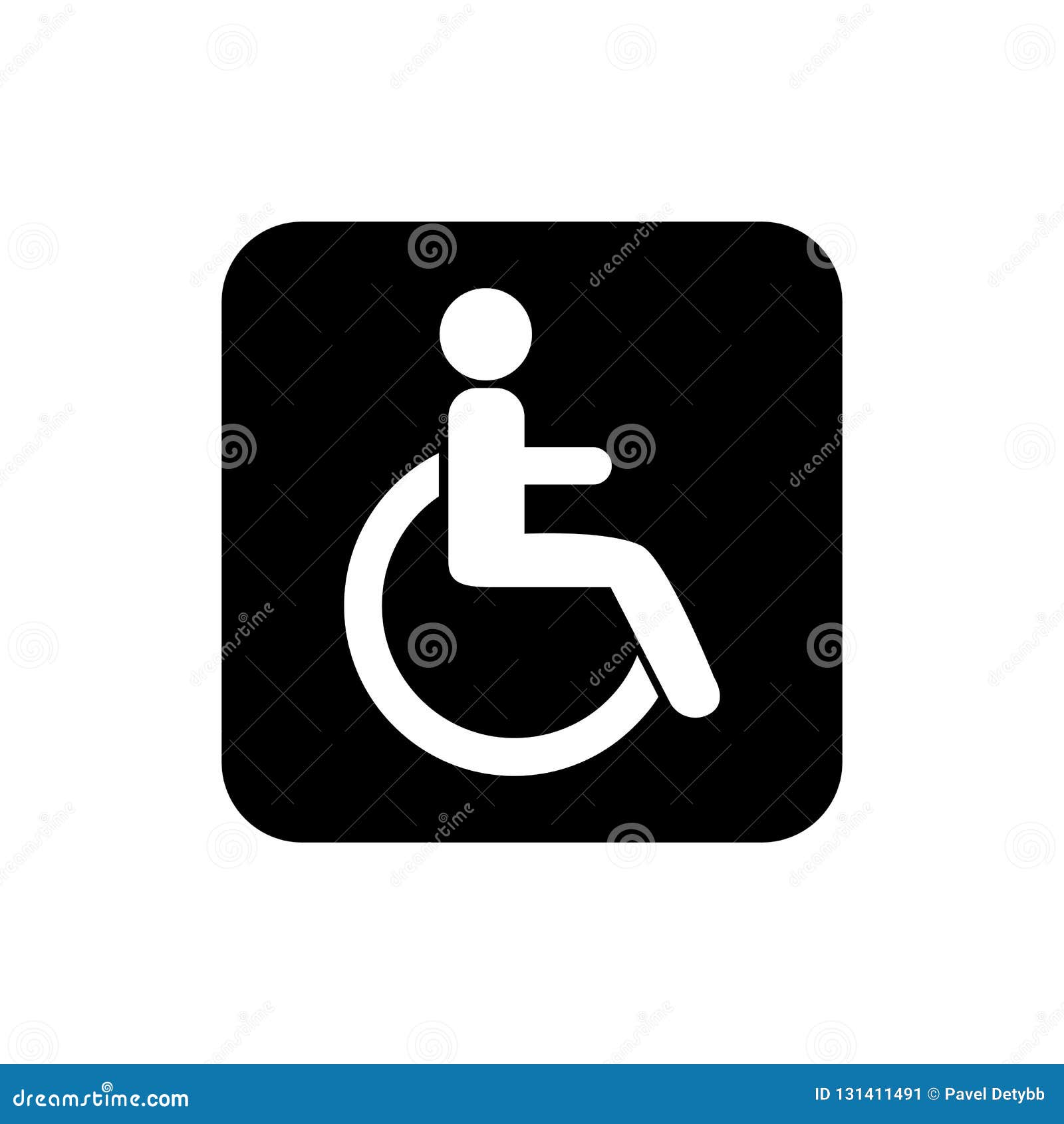 Disable Icon. Person Silhouette Icon. Flat Design. Vector Illustration ...