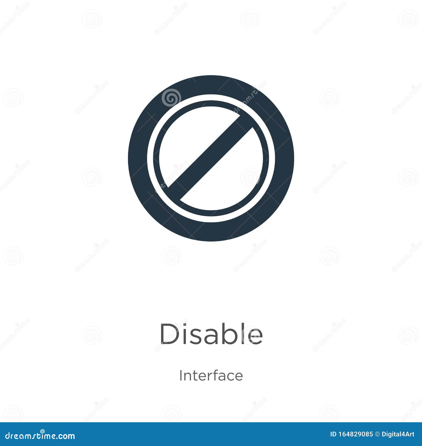 Disable Icon Vector. Trendy Flat Disable Icon from Interface Collection ...