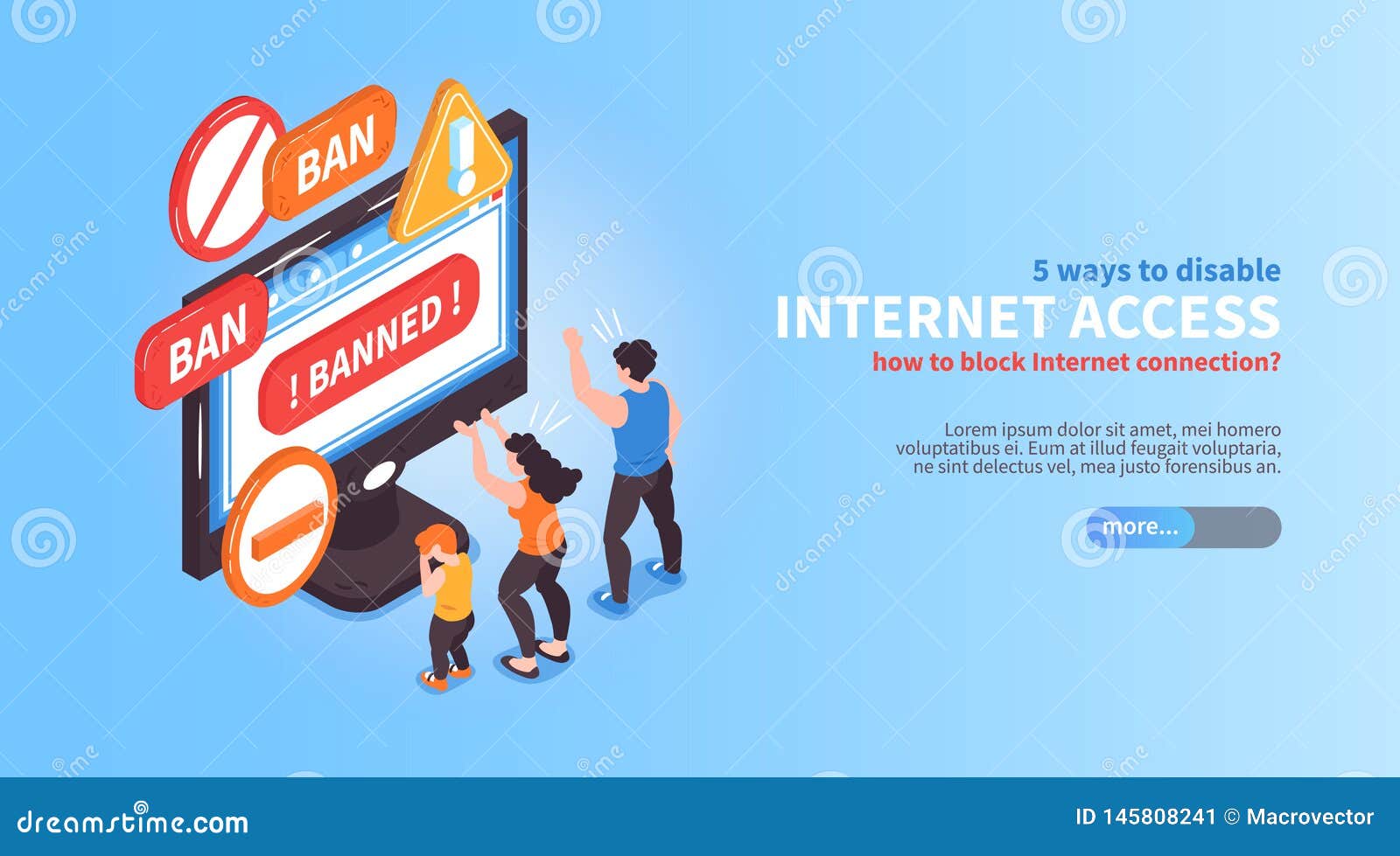 Disable Internet Access Banner Stock Vector - Illustration of layout ...