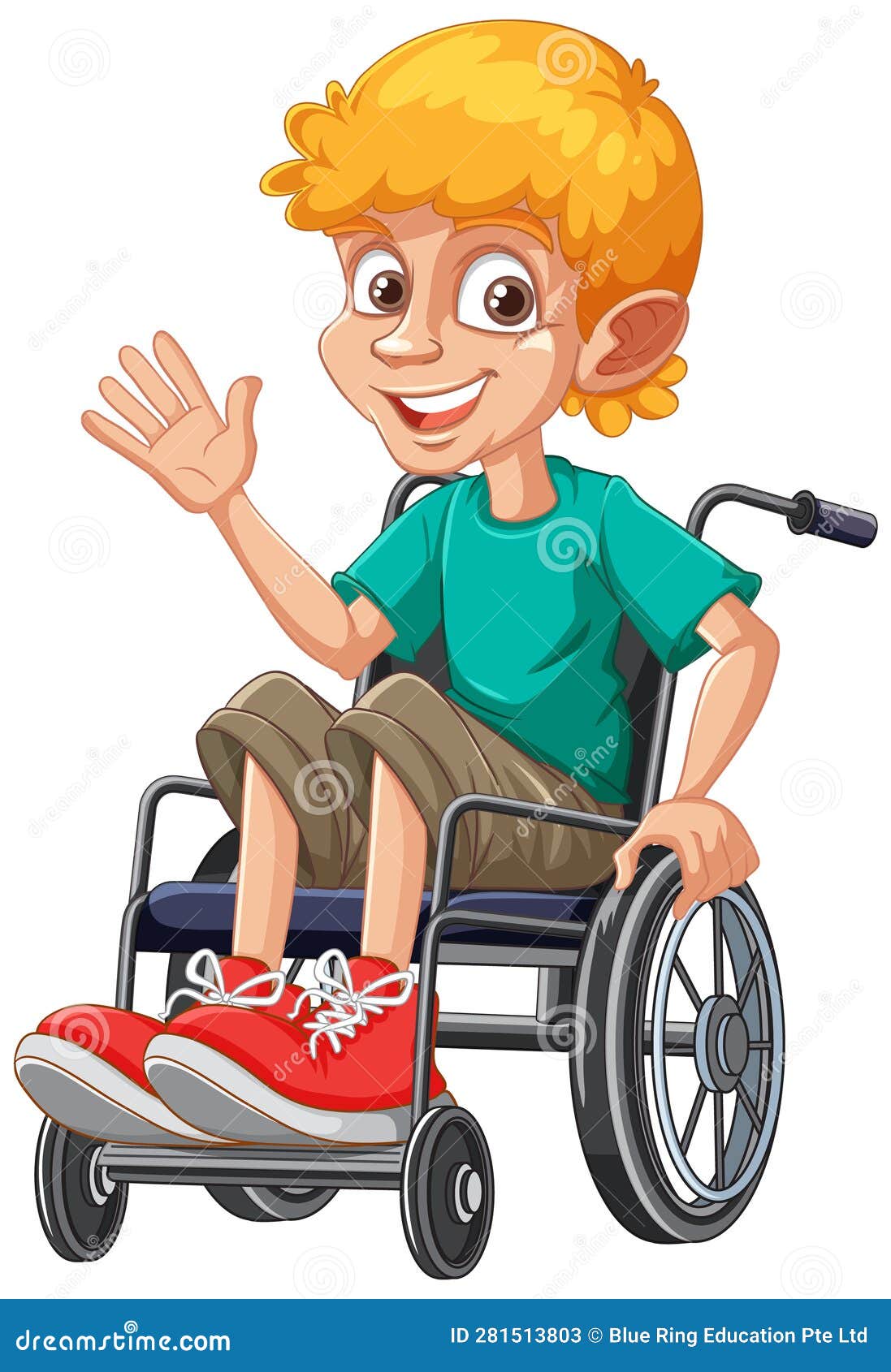 Disable Man Cartoon Sitting on Wheelchair Stock Vector - Illustration ...