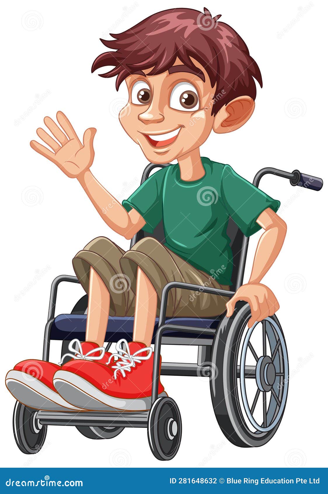 Disable Man Cartoon Sitting on Wheelchair Stock Vector - Illustration ...
