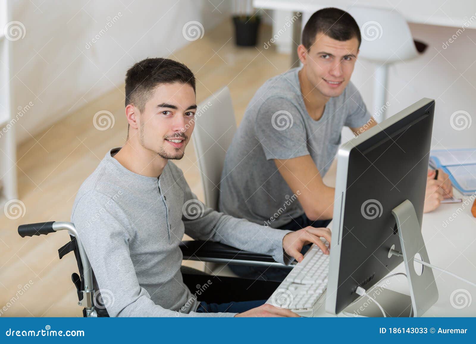 Disable Man and Friend Posing Stock Image - Image of creativity ...