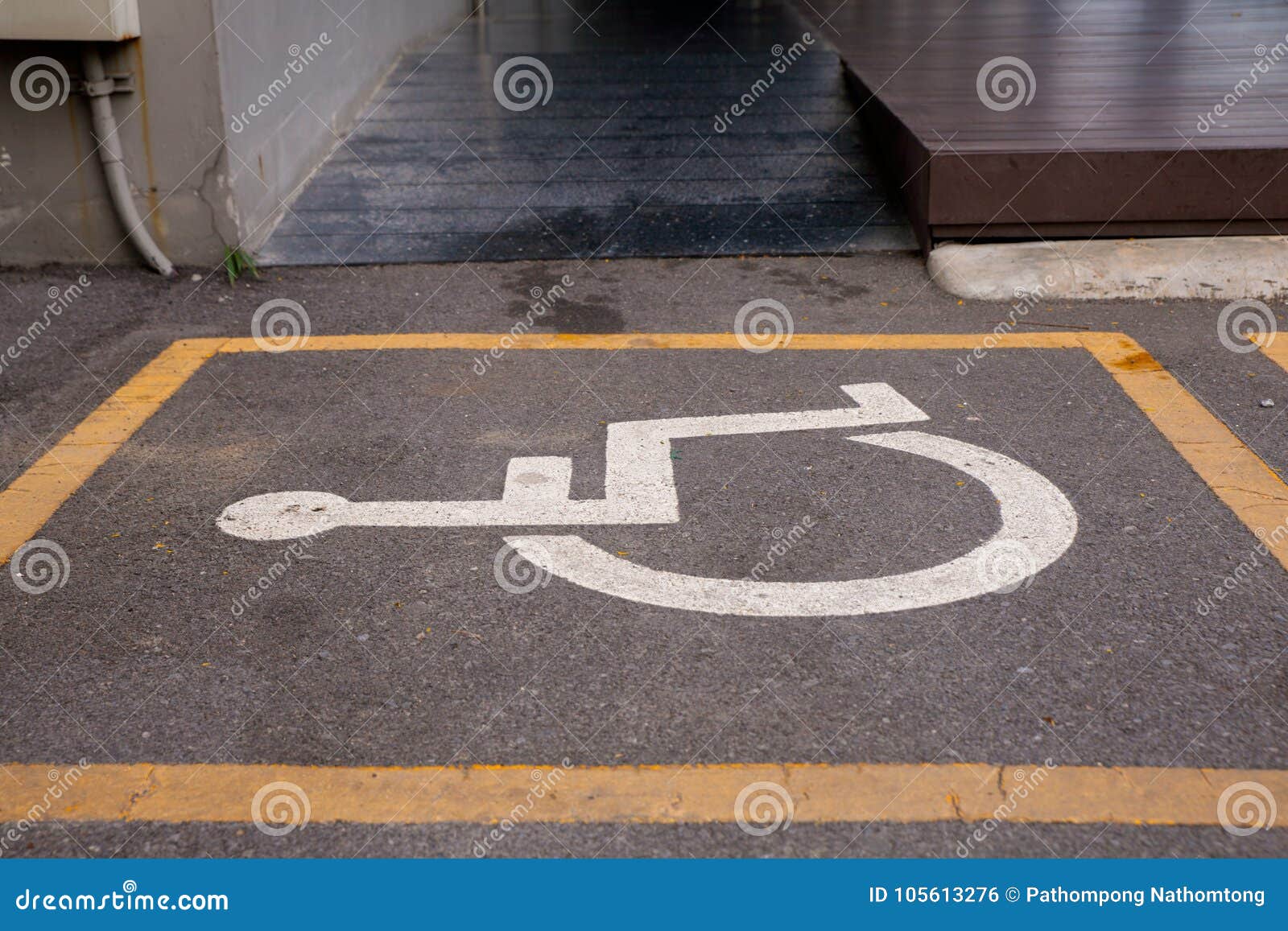Disable Parking Sign on the Road Stock Photo - Image of accessible ...