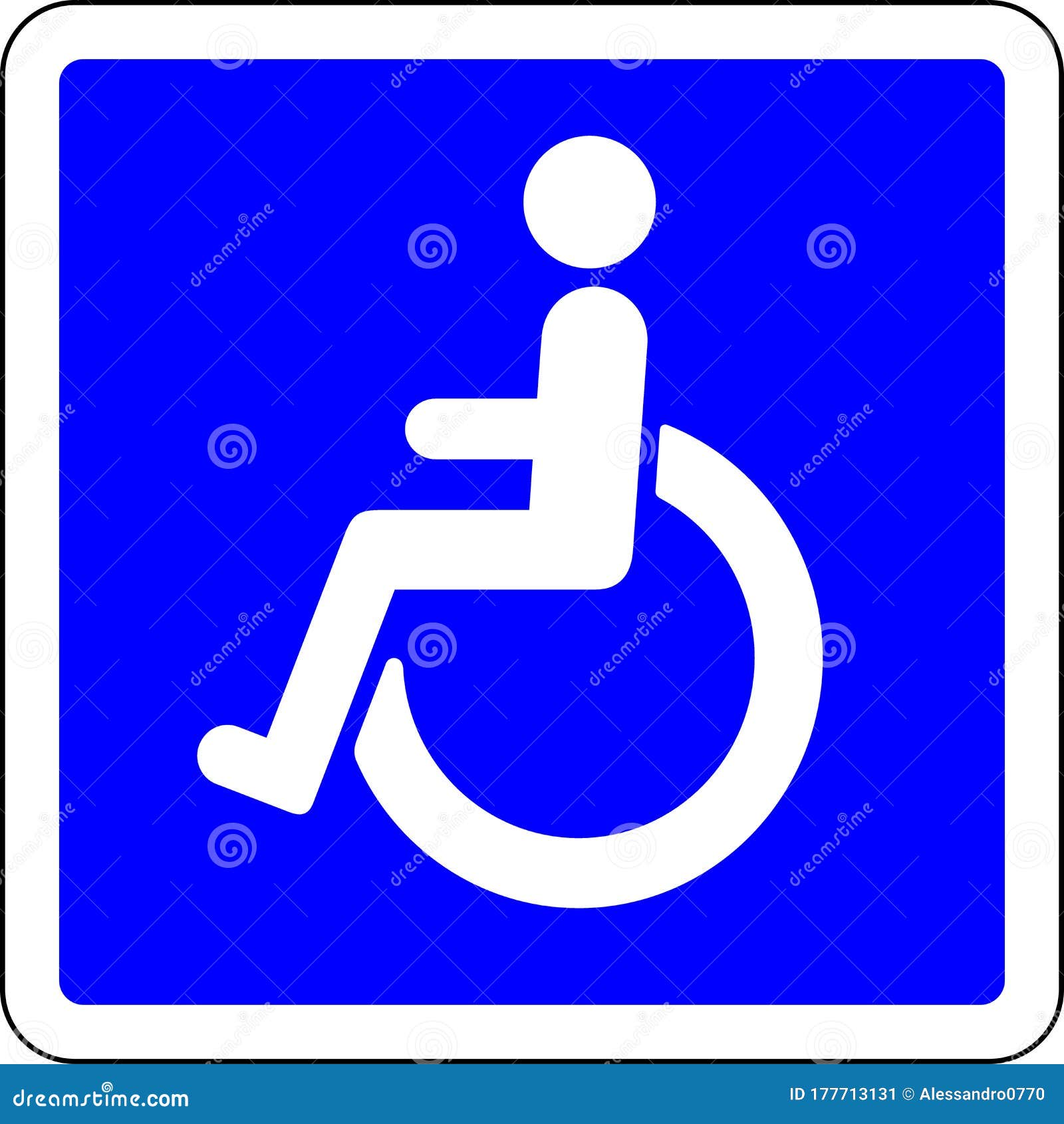 Disable People Allowed Blue Sign Stock Illustration - Illustration of ...