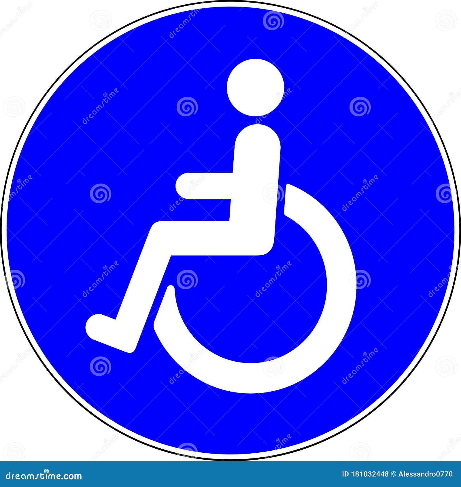 Disable People Allowed Blue Sign Stock Illustration - Illustration of ...