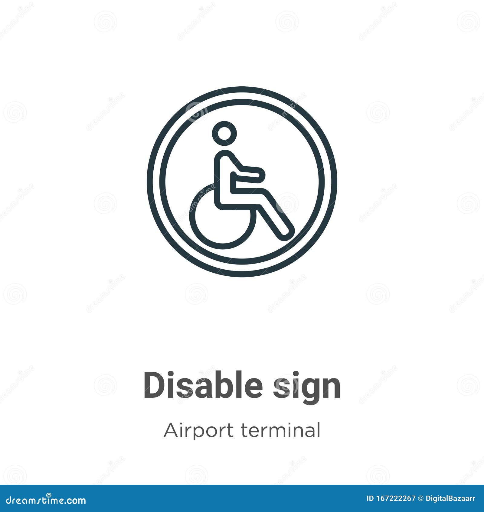 Disable Sign Outline Vector Icon. Thin Line Black Disable Sign Icon ...