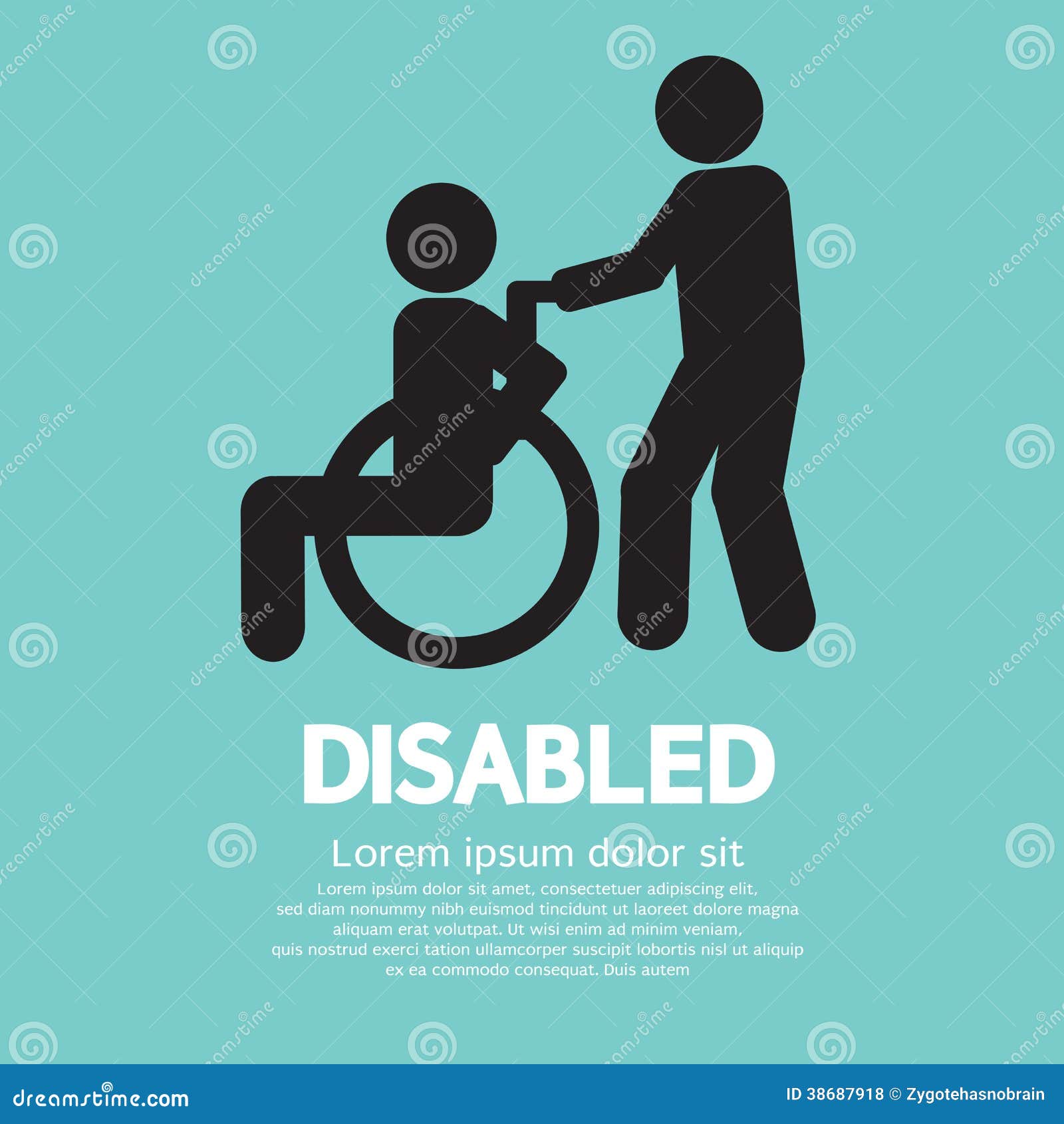 Disabled stock vector. Illustration of design, handicapped - 38687918