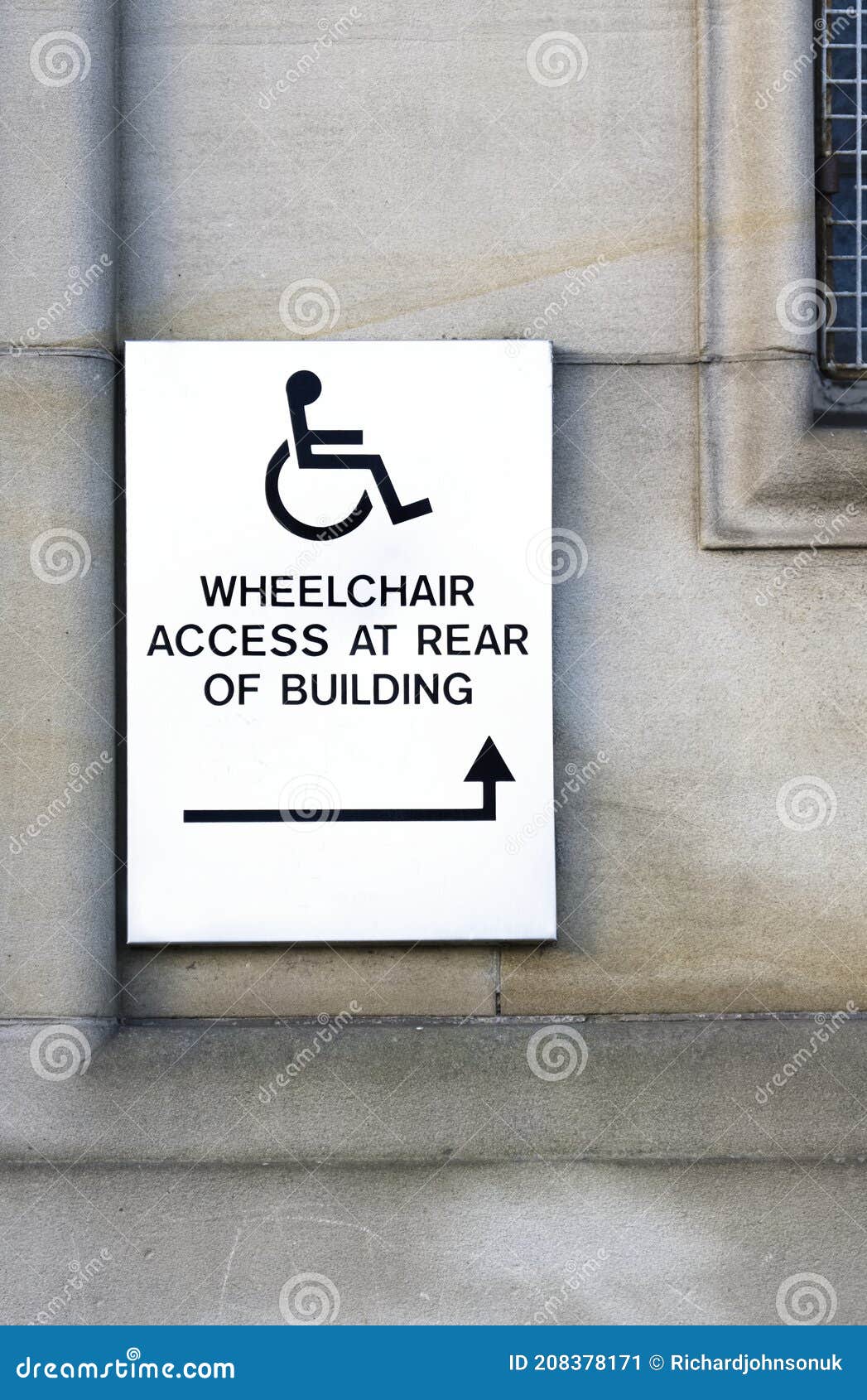 Disabled Accessible Arrow Entry Sign Post With Wheelchair Handicap Logo ...