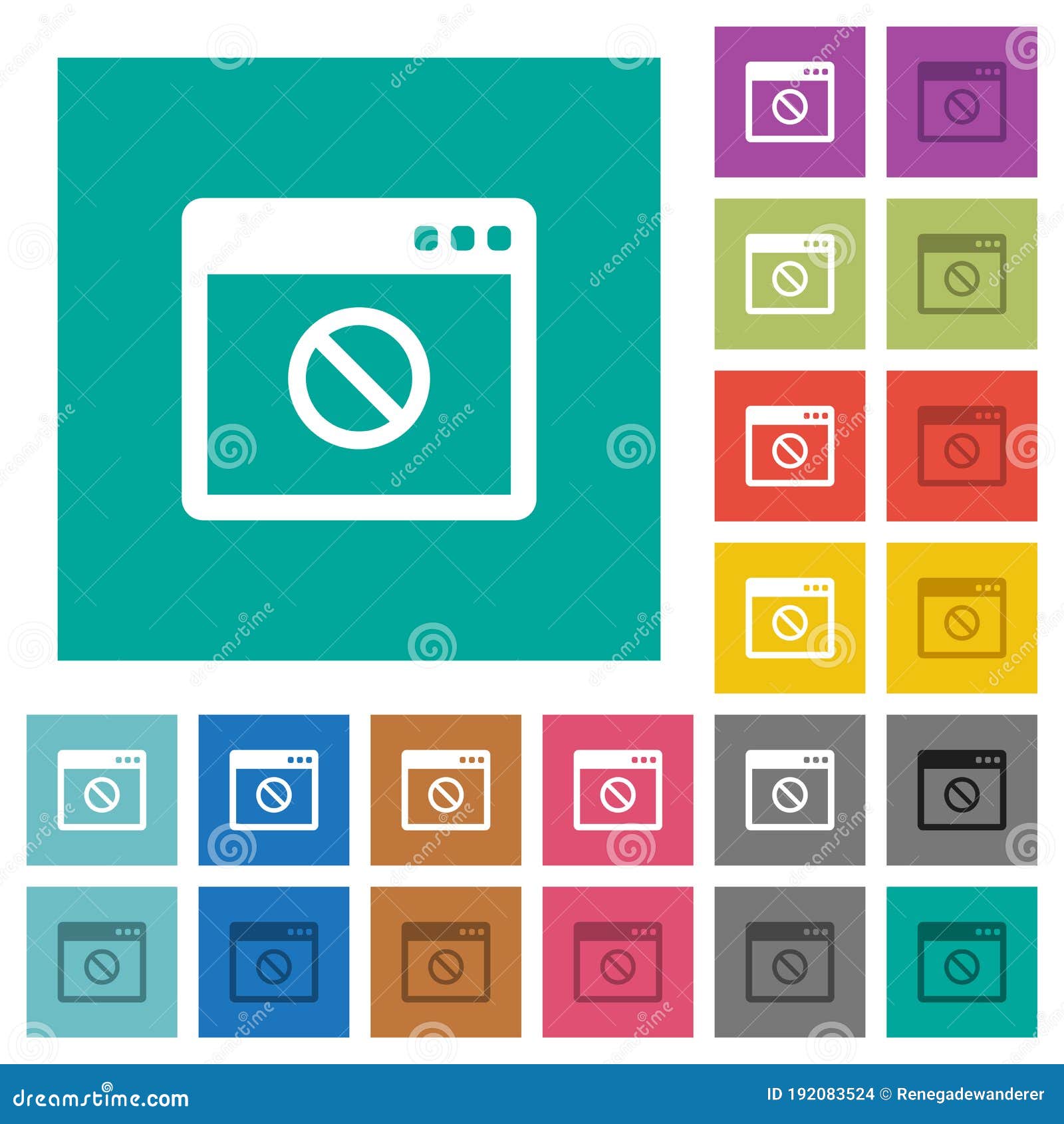 Disabled Application Square Flat Multi Colored Icons Stock Vector ...